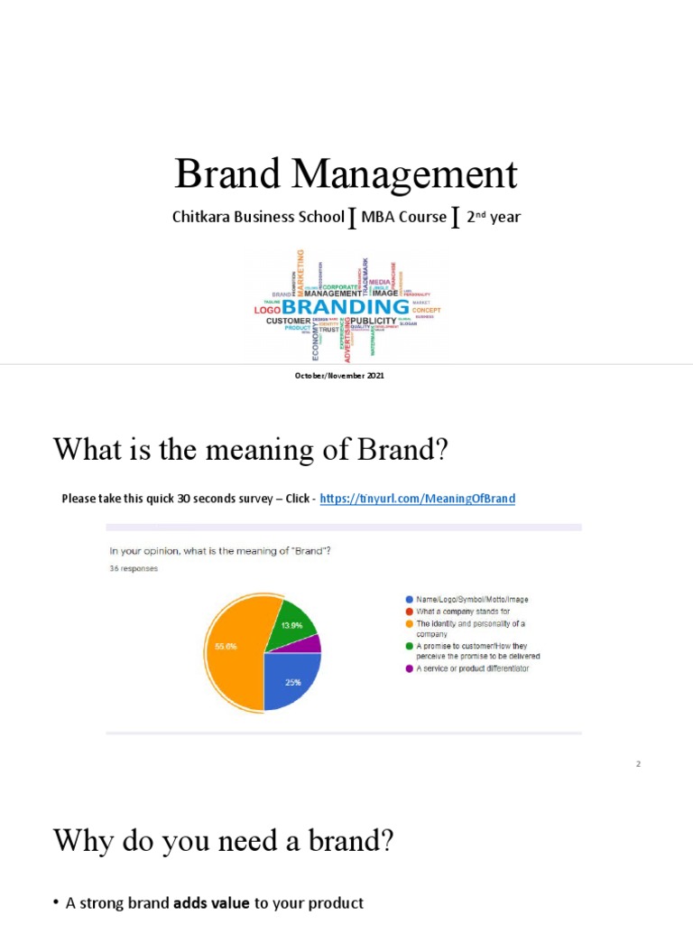Brand Management: Chitkara Business School MBA Course 2 Year | PDF ...