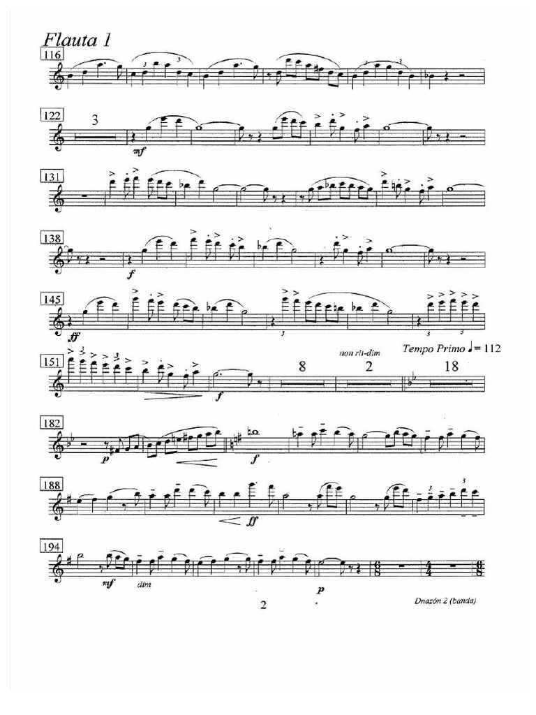 Danzon No 2 Arturo Marquez Maderas | PDF