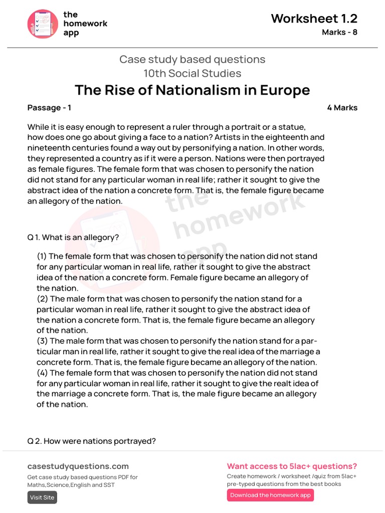 (Worksheet 1.2) - (The Rise of Nationalism in Europe) | PDF | France ...