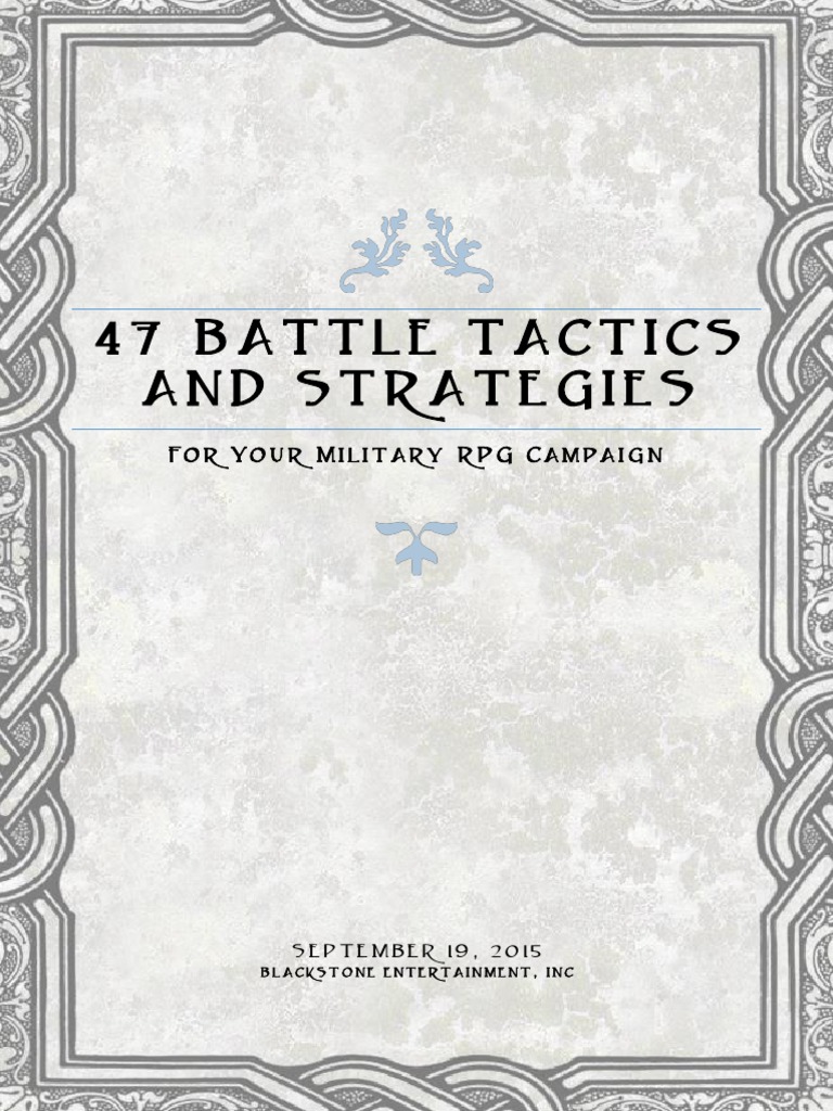 47 Battle Tactics and Strategies For Your Military RPG Campaign | PDF ...