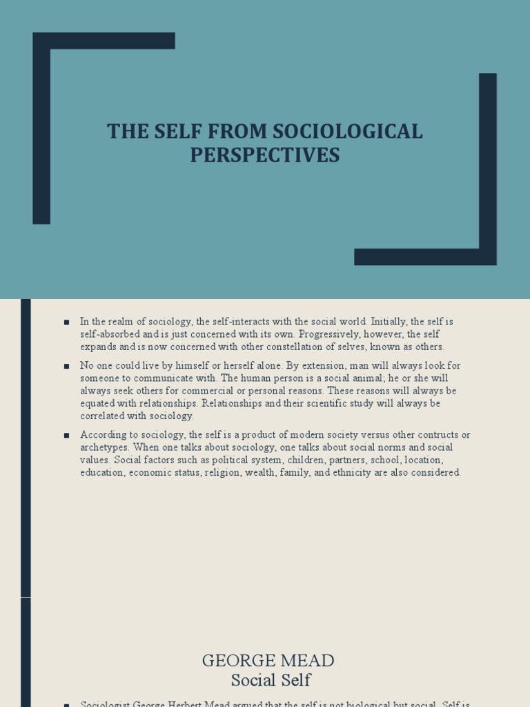 The Self From Sociological Perspectives | PDF | Identity (Social ...