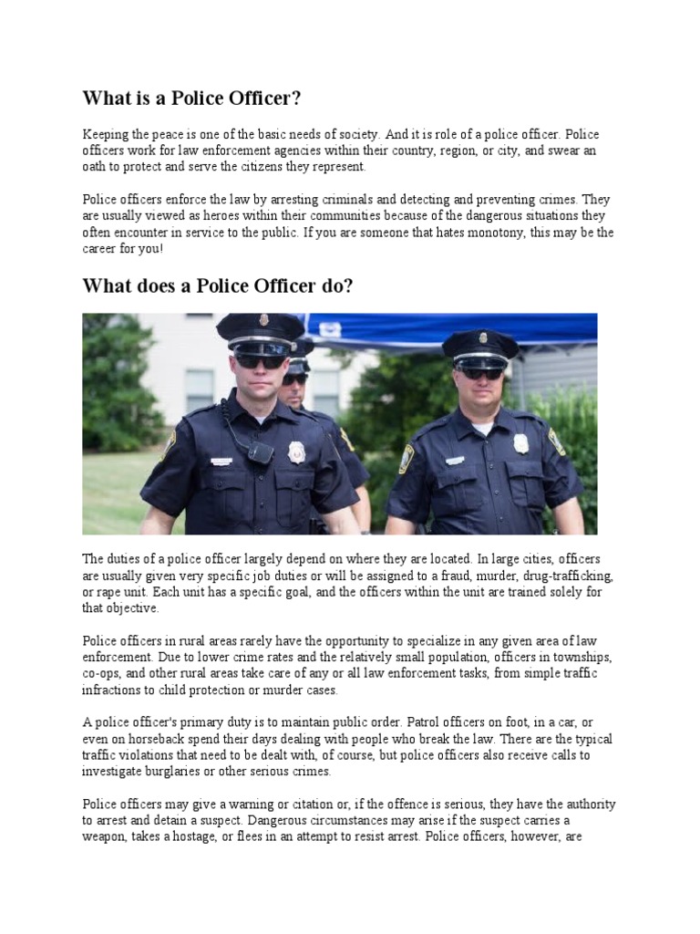 What Is A Police Officer? | PDF | Police | Police Officer