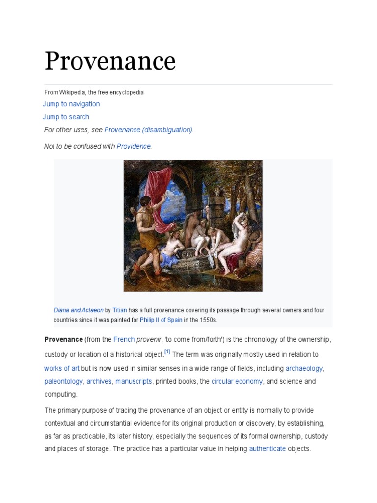 Provenance Wikipedia Page | PDF | Museology | Cultural Heritage