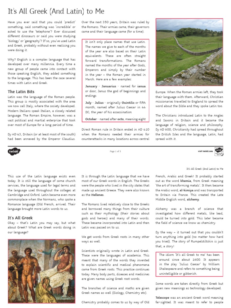 The Influence of Latin and Greek on the English Language: How Words ...