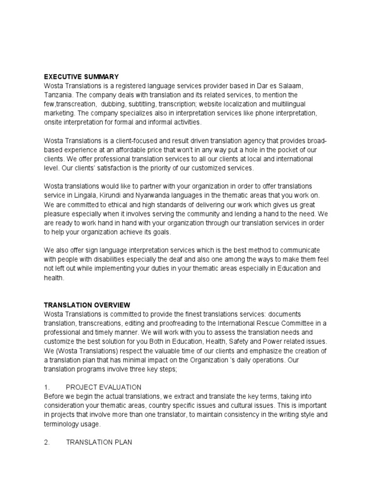 Translation Proposal 1 | PDF | Translations | Communication