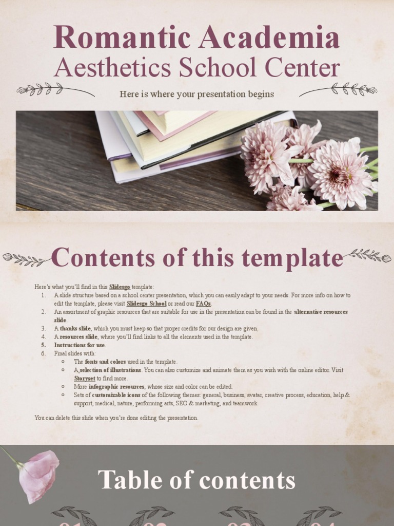 Romantic Academia Aesthetics School Center by Slidesgo | PDF | Planets ...