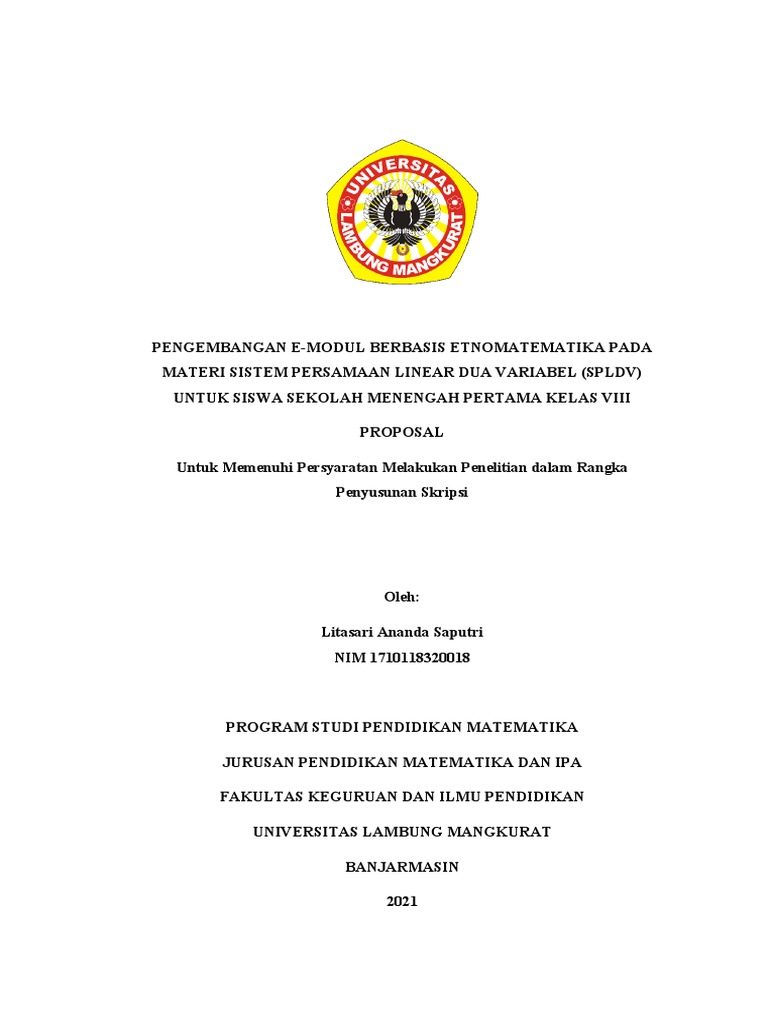 Contoh Proposal Skripsi Pengembangan | PDF