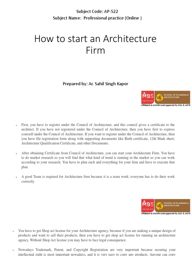 Subject Code AP-522 To Start An Architecture | PDF | Law | Limited ...