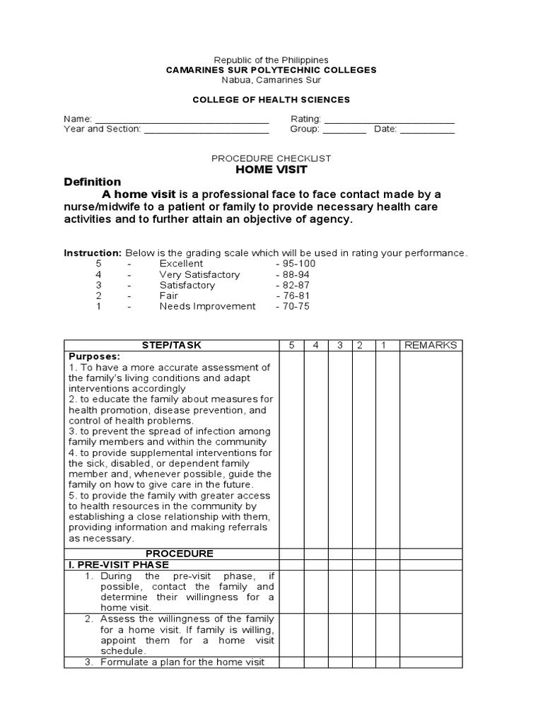 Home Visit A Home Visit Is A Professional Face To Face Contact Made by ...