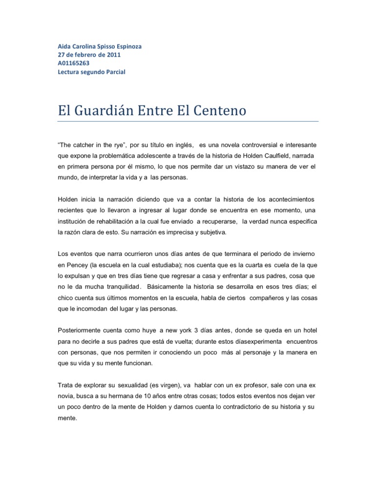 El Guardian Entre El Centeno | PDF