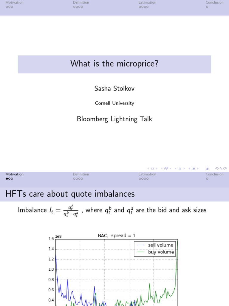 What Is The Microprice?: Sasha Stoikov | PDF | Markov Chain ...