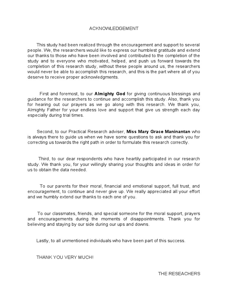 ACKNOWLEDGEMENT | PDF