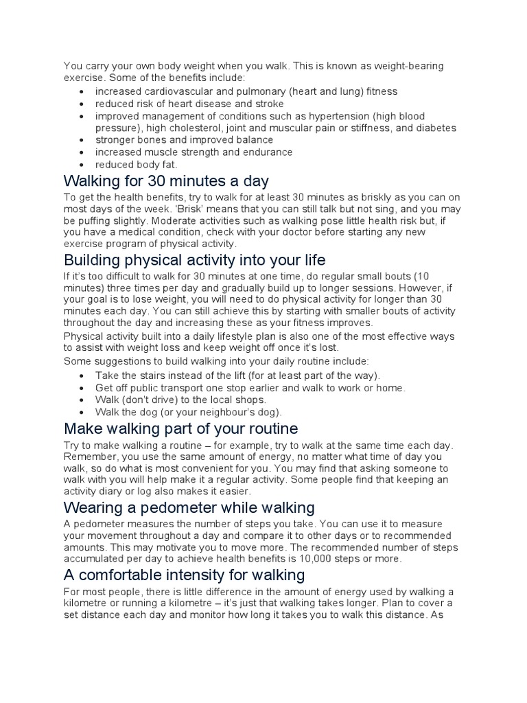 Walking Benefits | PDF | Physical Fitness | Cardiovascular Diseases