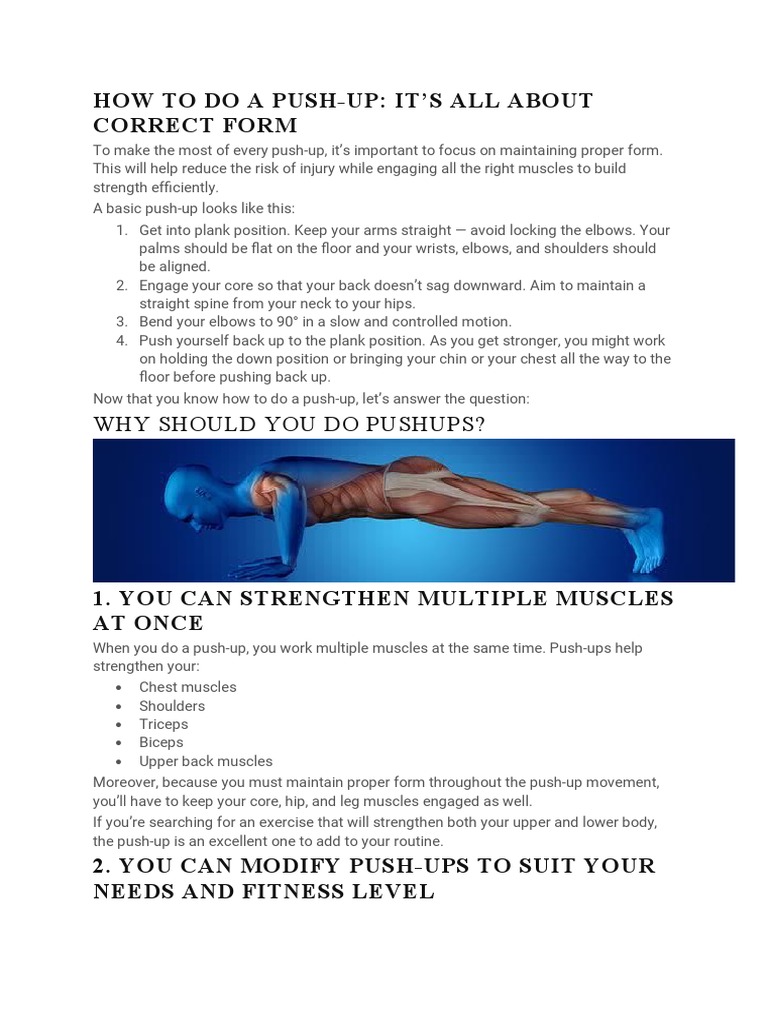 How To Do A Push-Up: It'S All About Correct Form: Why Should You Do ...