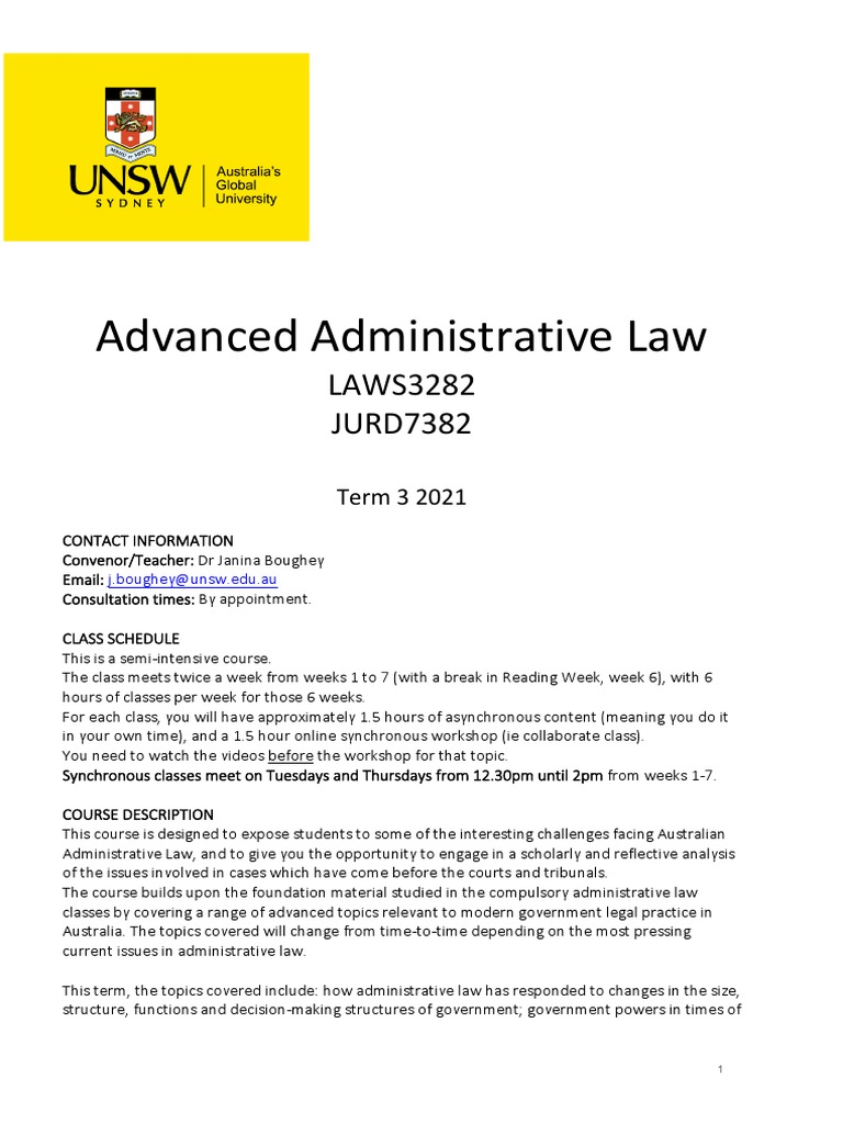 Advanced Admin Outline 2021 | PDF | Administrative Law | Academic ...