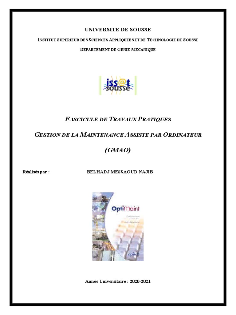 GMAO : Guide Pratique et Logiciel OptiMaint | PDF | Informatique ...