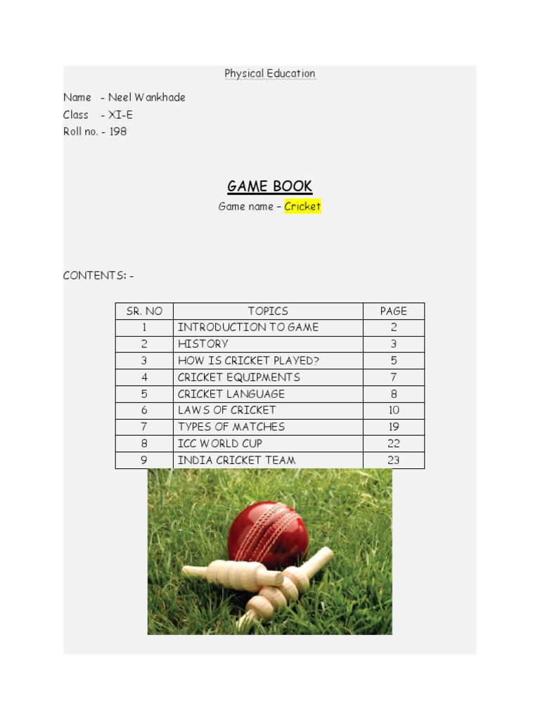 Physical Education | PDF | Cricket | Bowling (Cricket)