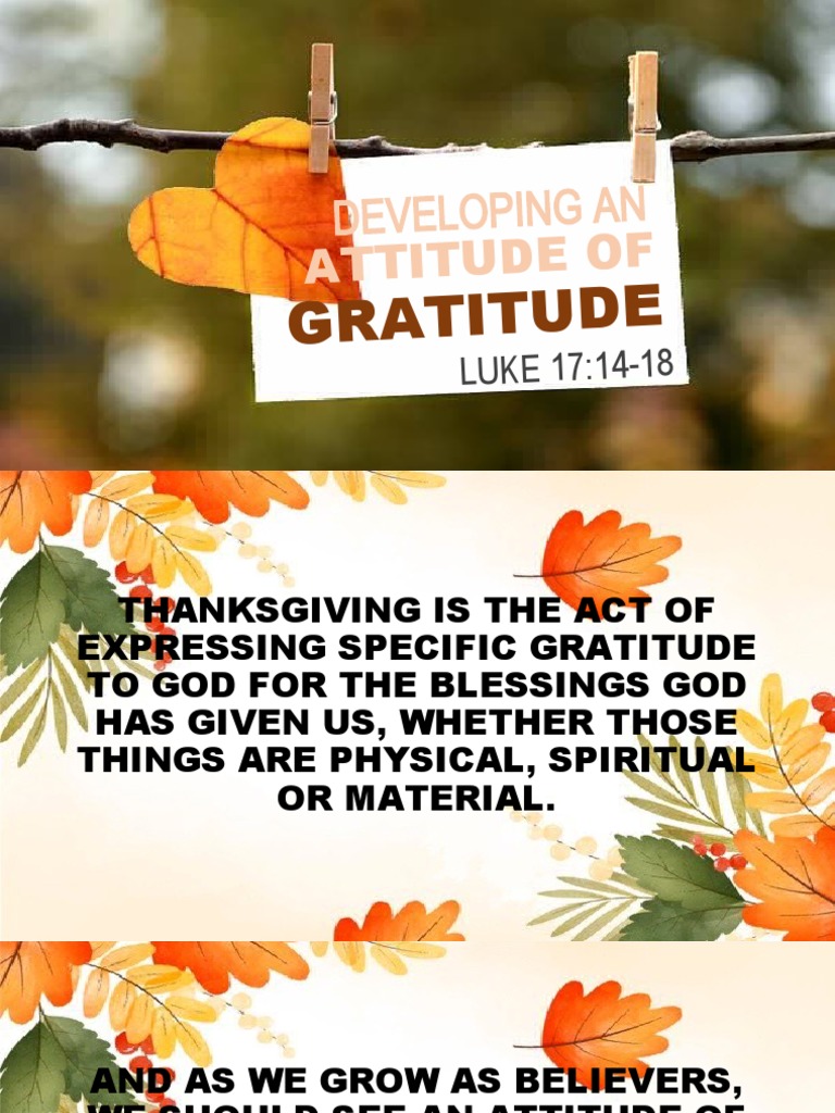 Developing An Attitude of Gratitude | PDF | Gratitude | Jesus