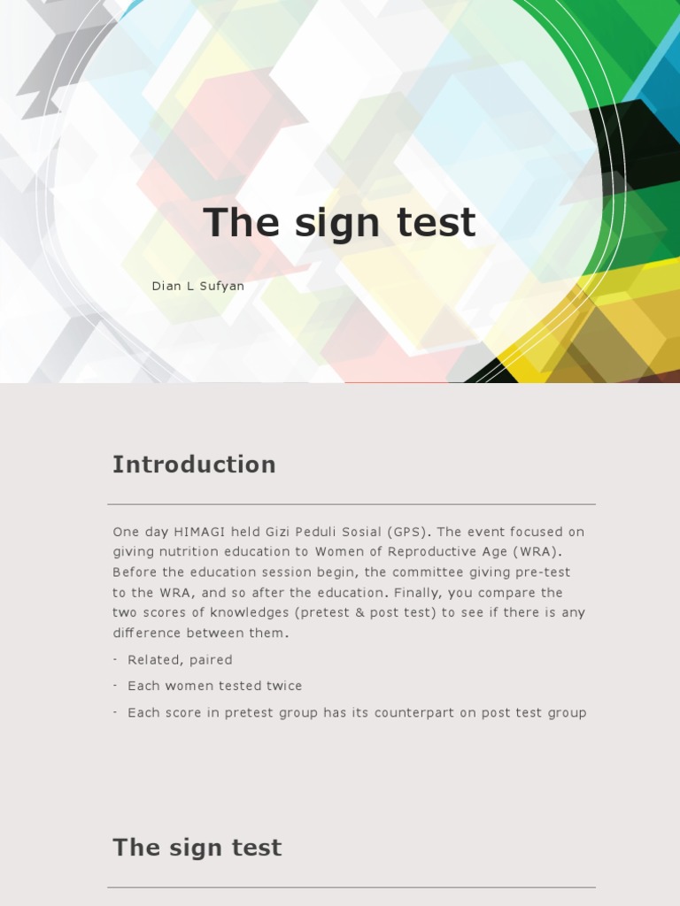 The Sign Test | PDF | Student's T Test | Scientific Method