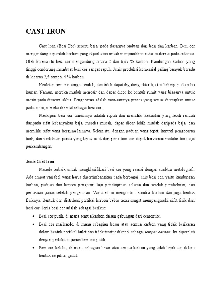 Jenis Cast Iron | PDF