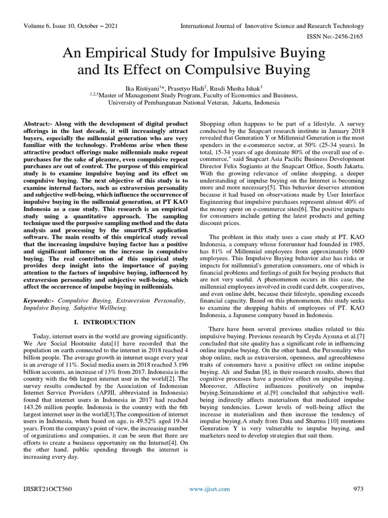 An Empirical Study For Impulsive Buying and Its Effect On Compulsive ...