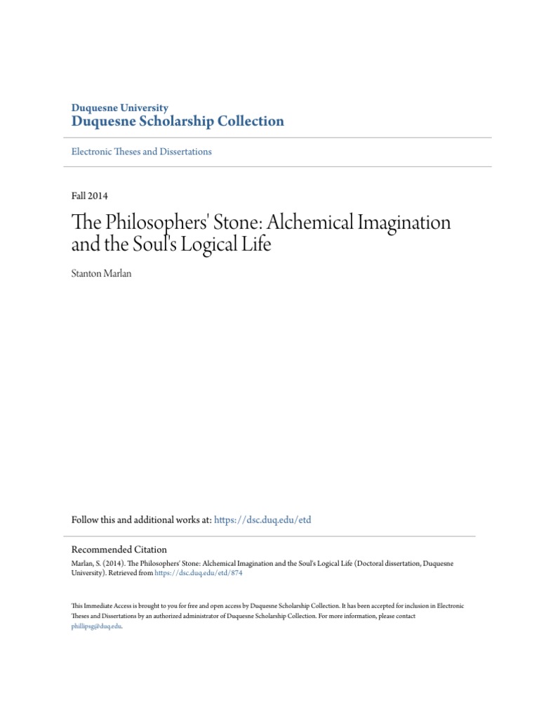 The Philosophers Stone - Alchemical Imagination and The Souls Lo | PDF ...