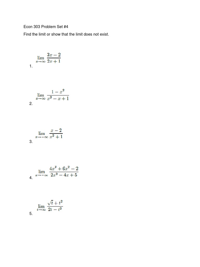 Econ 303 Problem Set #4 (Prelim Exam) | PDF