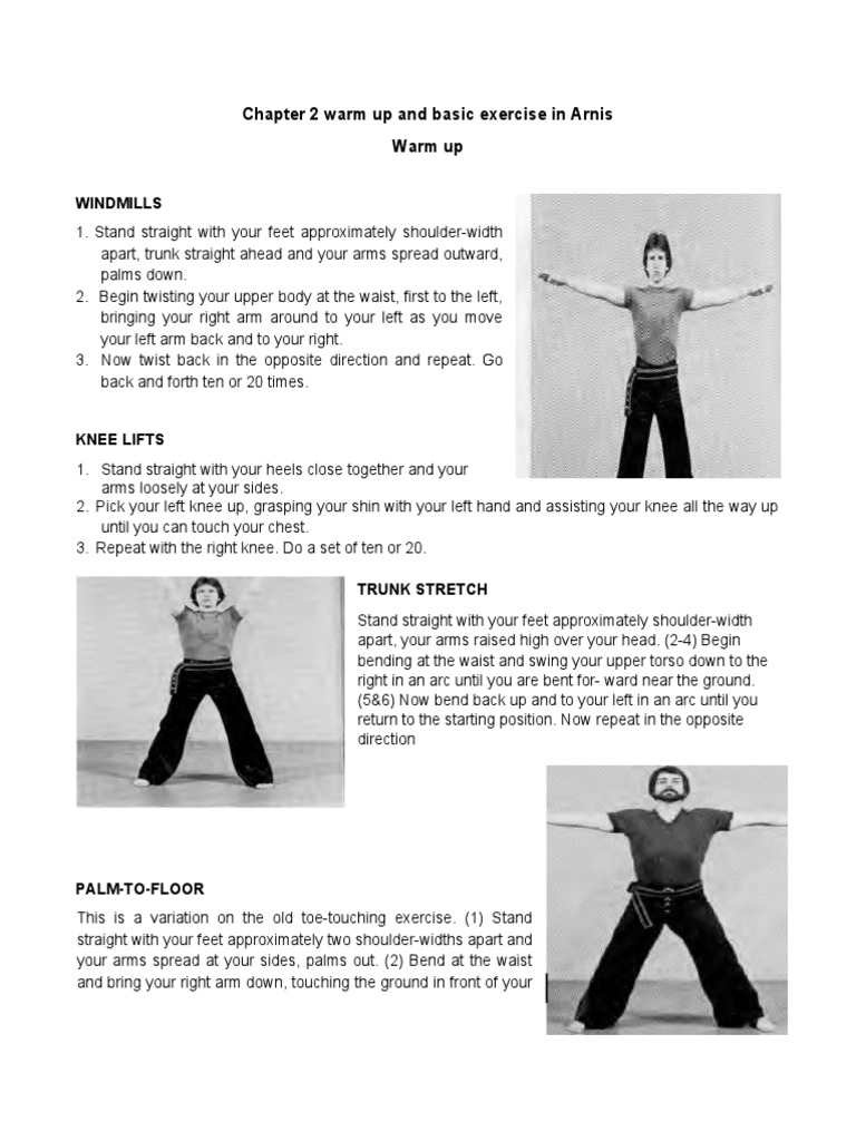 Chapter 2 Warm Up and Basic Exercise in Arnis Warm Up: Windmills | PDF ...