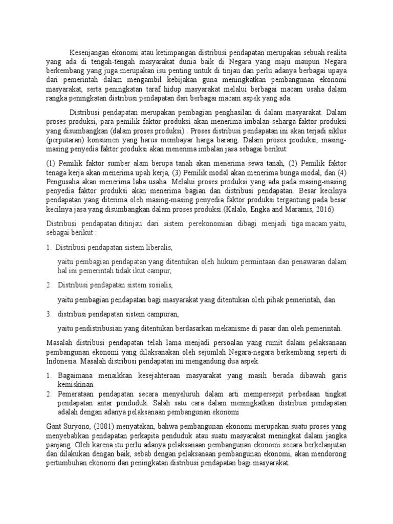 Macam Macam Distribusi Pendapatan | PDF