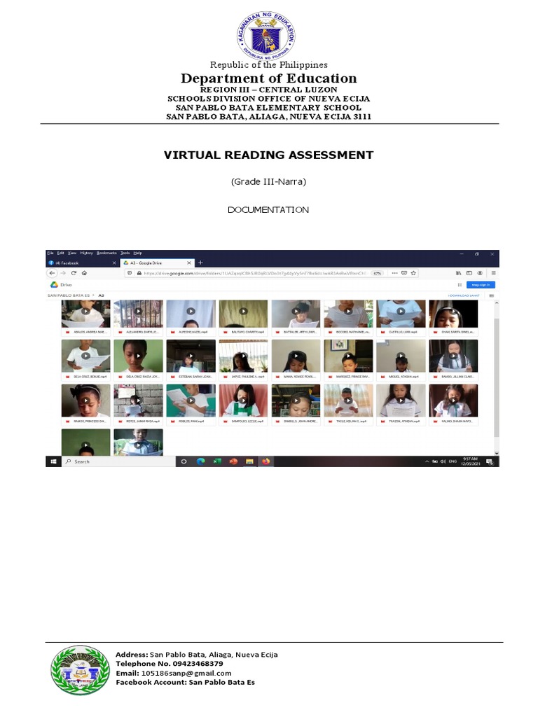 Virtual Reading Assessment Documentation | PDF