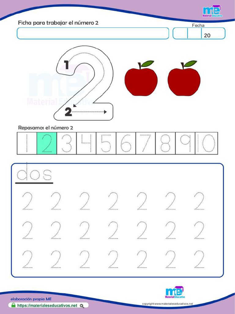 Ficha para Trabajar El Numero 2 | PDF