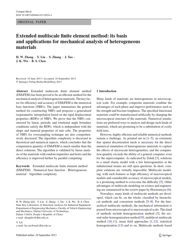 Extended Multiscale Finite Element Method: Its Basis and Applications ...
