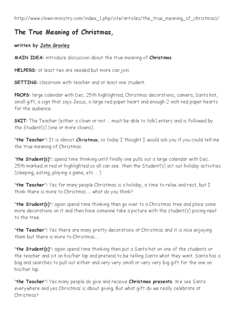 True Meaning of Christmas Skit | PDF | Christmas | Santa Claus