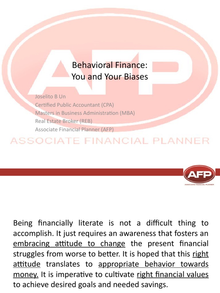 Behavioral Finance - You Your Biases | Download Free PDF | Behavioral ...
