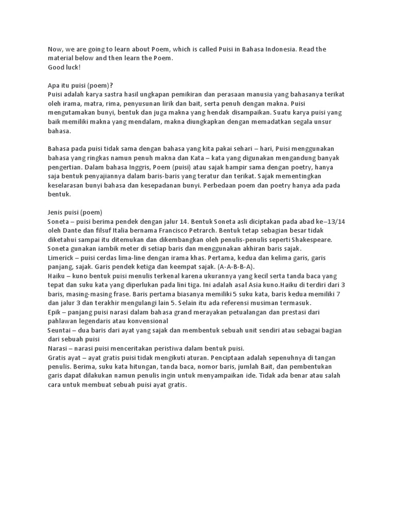 Poem | PDF | Puisi