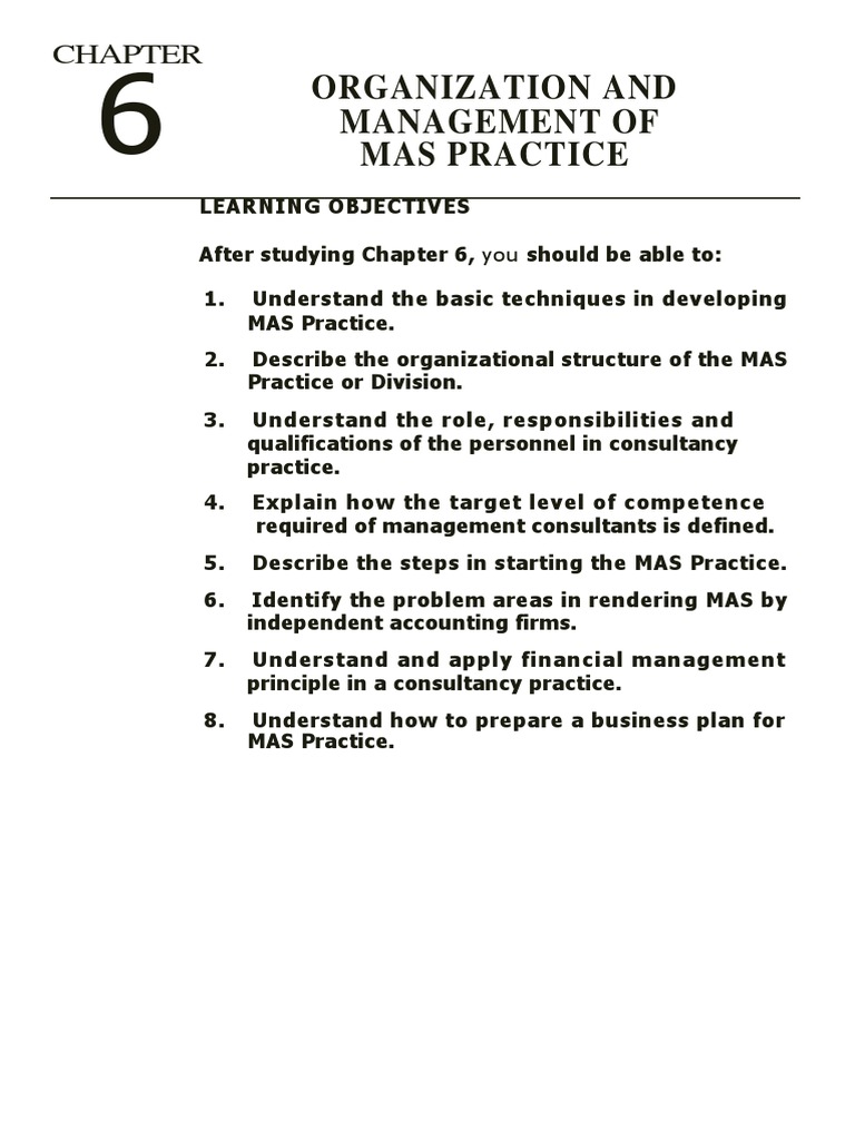 Organization and Management of MAS Practice | PDF | Certified Public ...