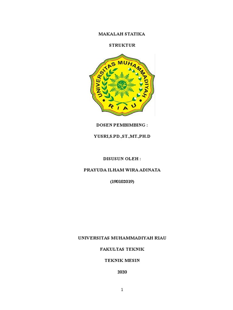 Makalah Statika Struktur Teknik Mesin | PDF