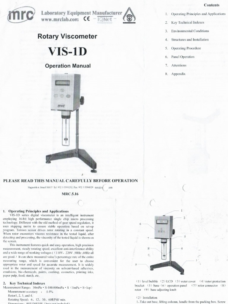 Manual Viscosimetro | PDF