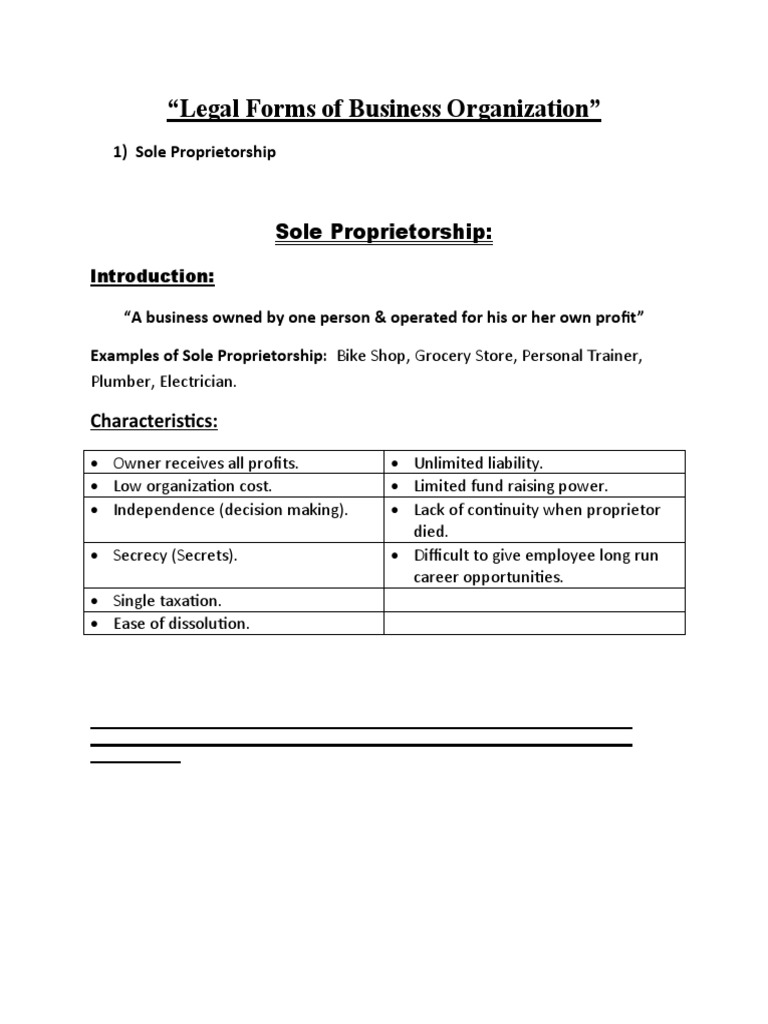 Sole Propietorship in Business Finance | PDF