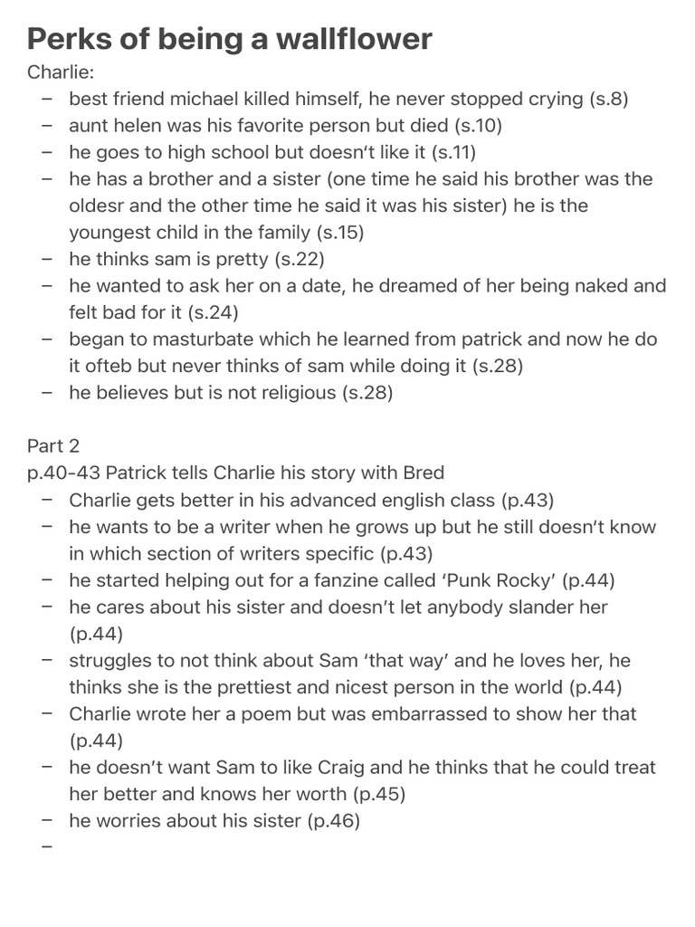 Perks of Being A Wallflower | PDF