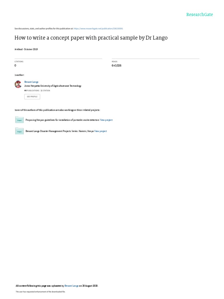 How To Write A Concept Paper With Practical Sample by DR Lango | PDF ...