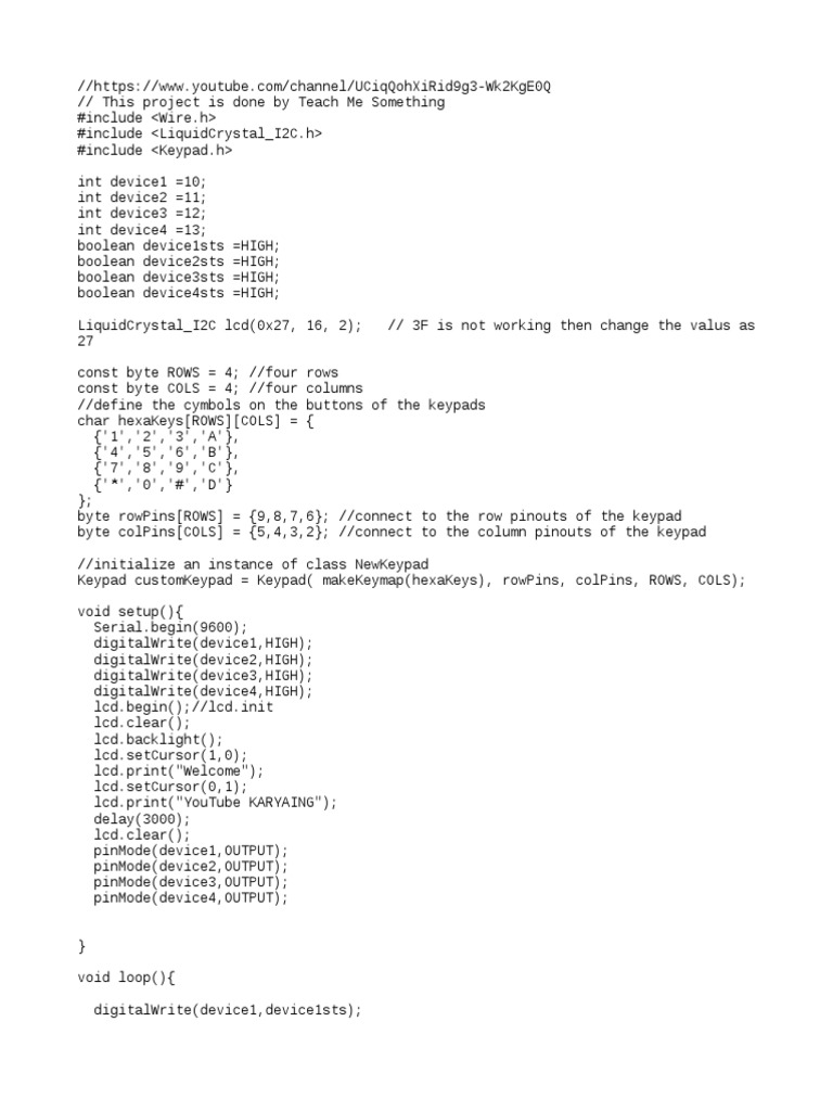 Code Program Keypad Karya Ing | PDF | Computer Programming | Software ...