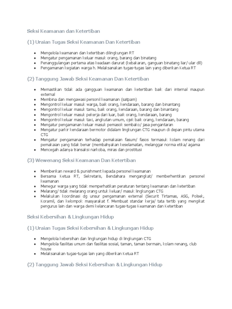Seksi Keamanan Dan Ketertiban | PDF | Griya & Taman | Sains & Matematika