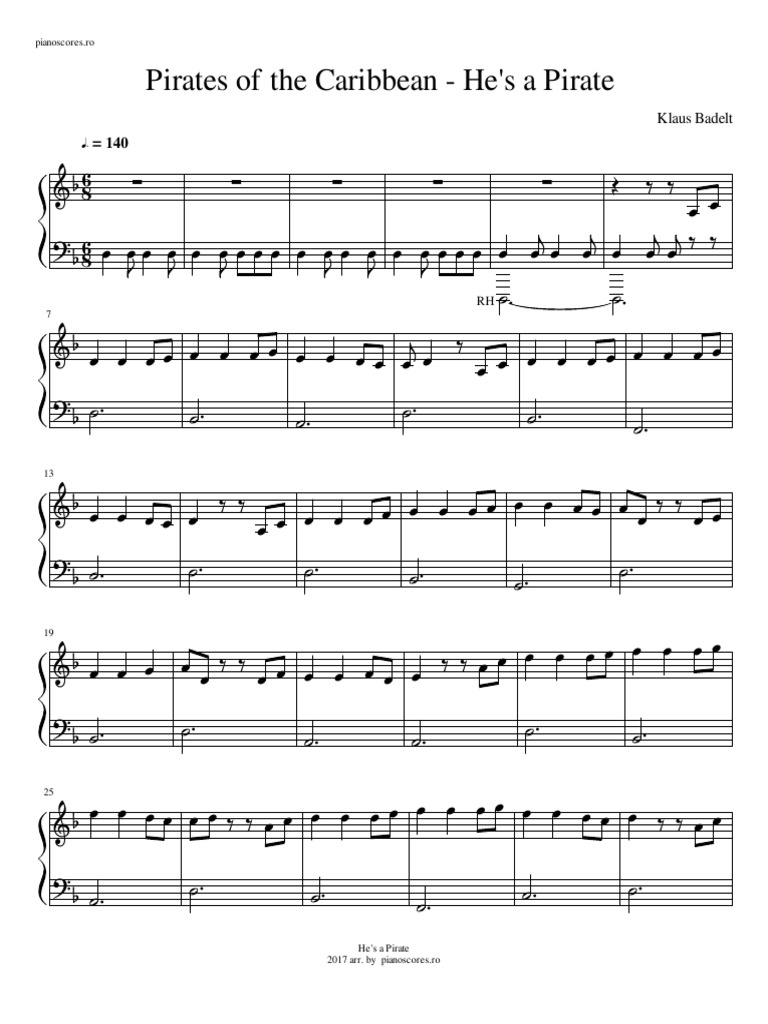 Pirates of The Caribbean Hes A Pirate | PDF