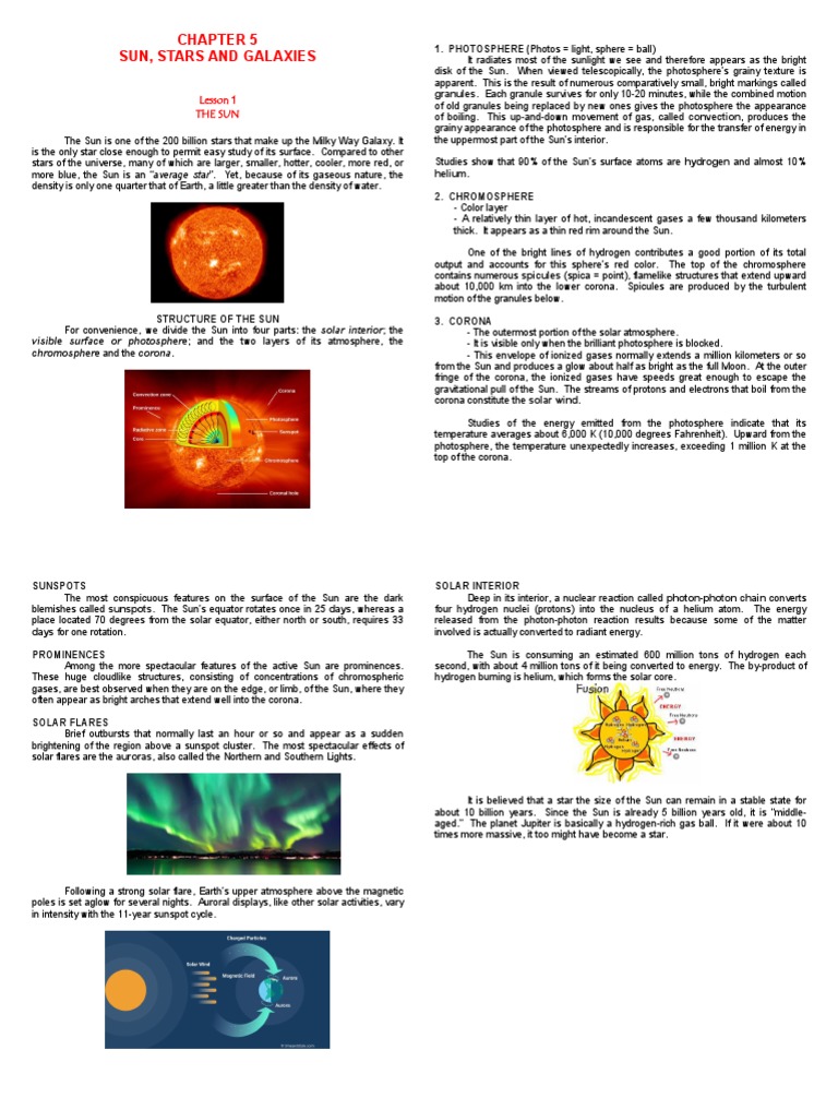 SCIE 7 ASTRONOMY CHAPTER 5 Lesson 1 | PDF | Sun | Stars
