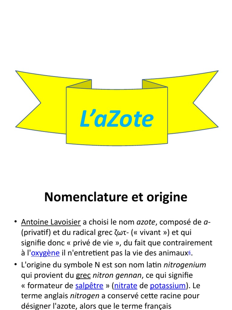 L'azote | PDF | Acide nitrique | Substances chimiques