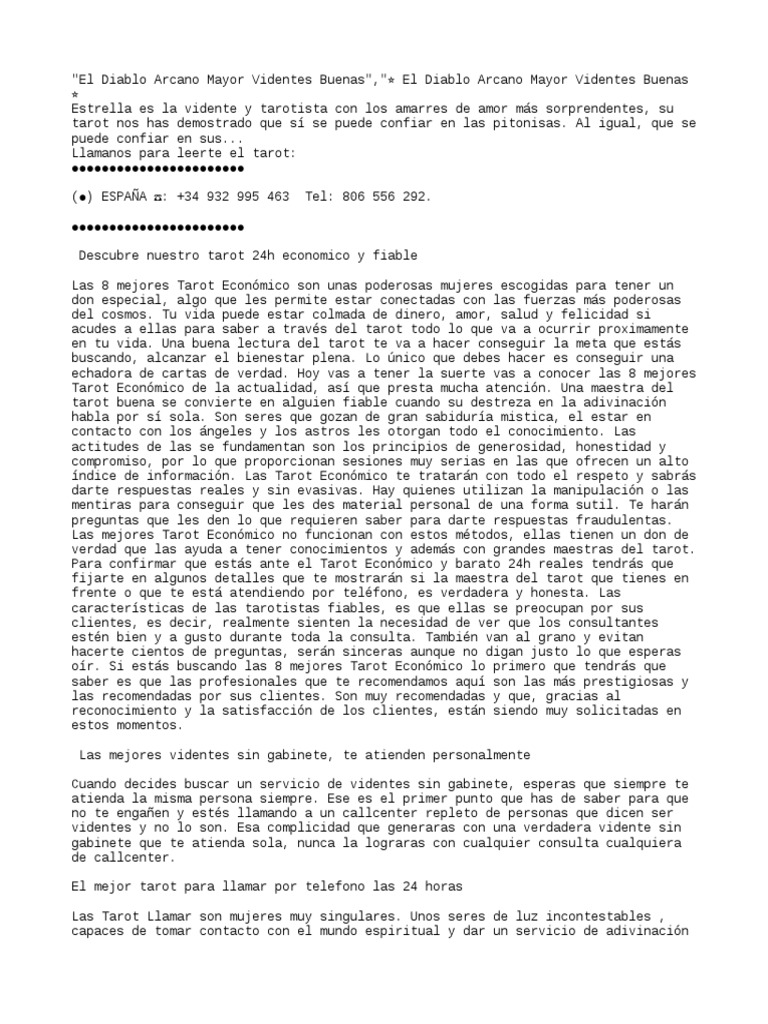 El Diablo Arcano Mayor Videntes Buenas | PDF | Estilo de vida