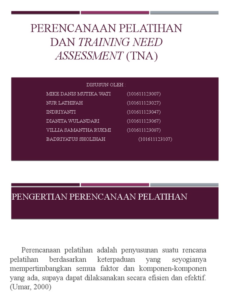 KEL - 4 Perencanaan Pelatihan Dan TNA MSDM | PDF