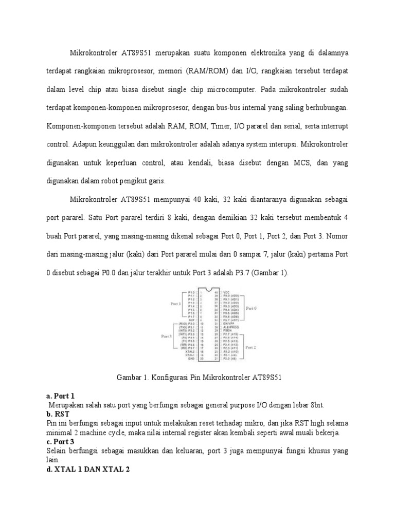 Mikrokontroler AT89S51: Fungsi dan Konfigurasi Pin | PDF | Metode & Bahan Ajar | Teknologi ...