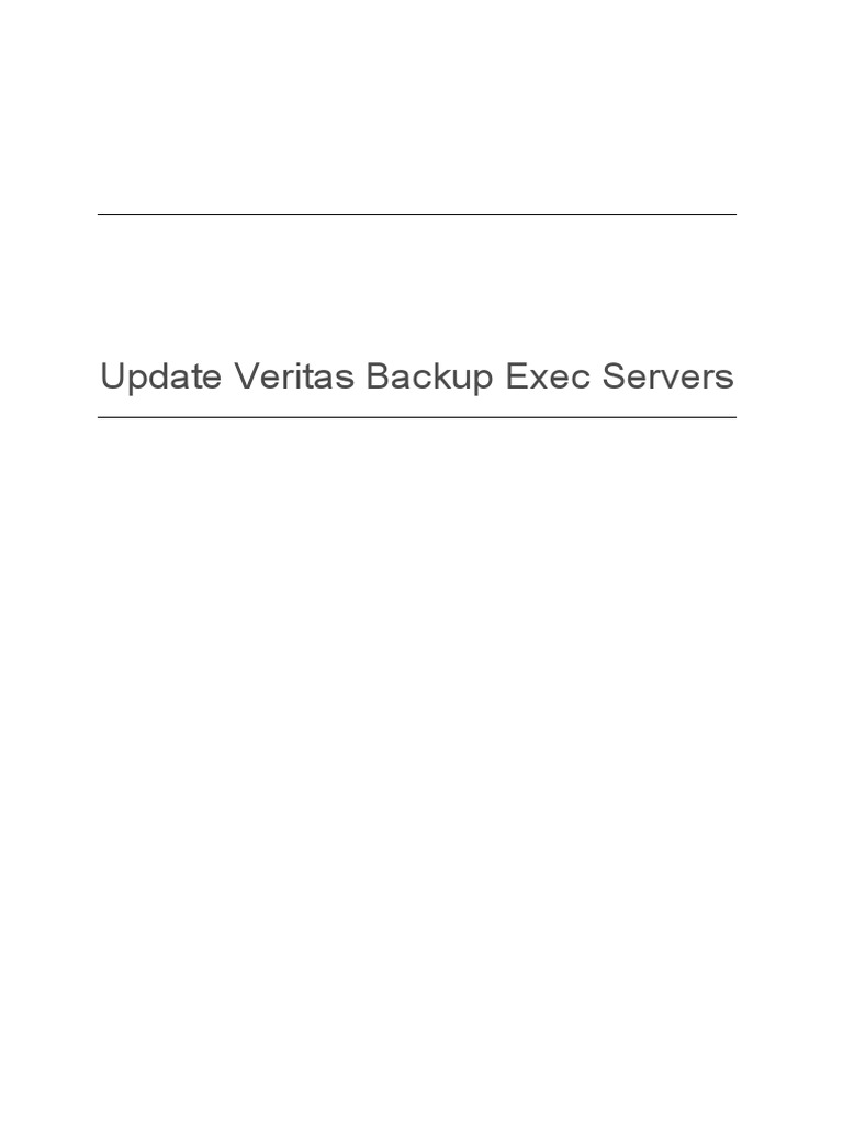 Veritas Backup Exec Update | Download Free PDF | Backup | Software ...